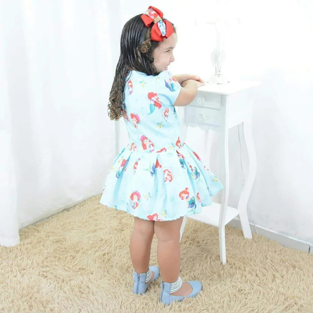 Girl’s Little Mermaid Ariel Dress - Childlike, Cotton Fabric – Moderna ...